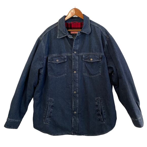craftsman | Jackets & Coats | Vtg Craftsman Shacket Blue Men Xl Denim ...